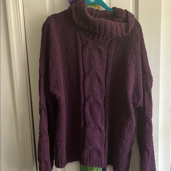 Seven7 | Sweaters | Nwt Womens Purple Cable Knit Sweater Xl | Poshmark